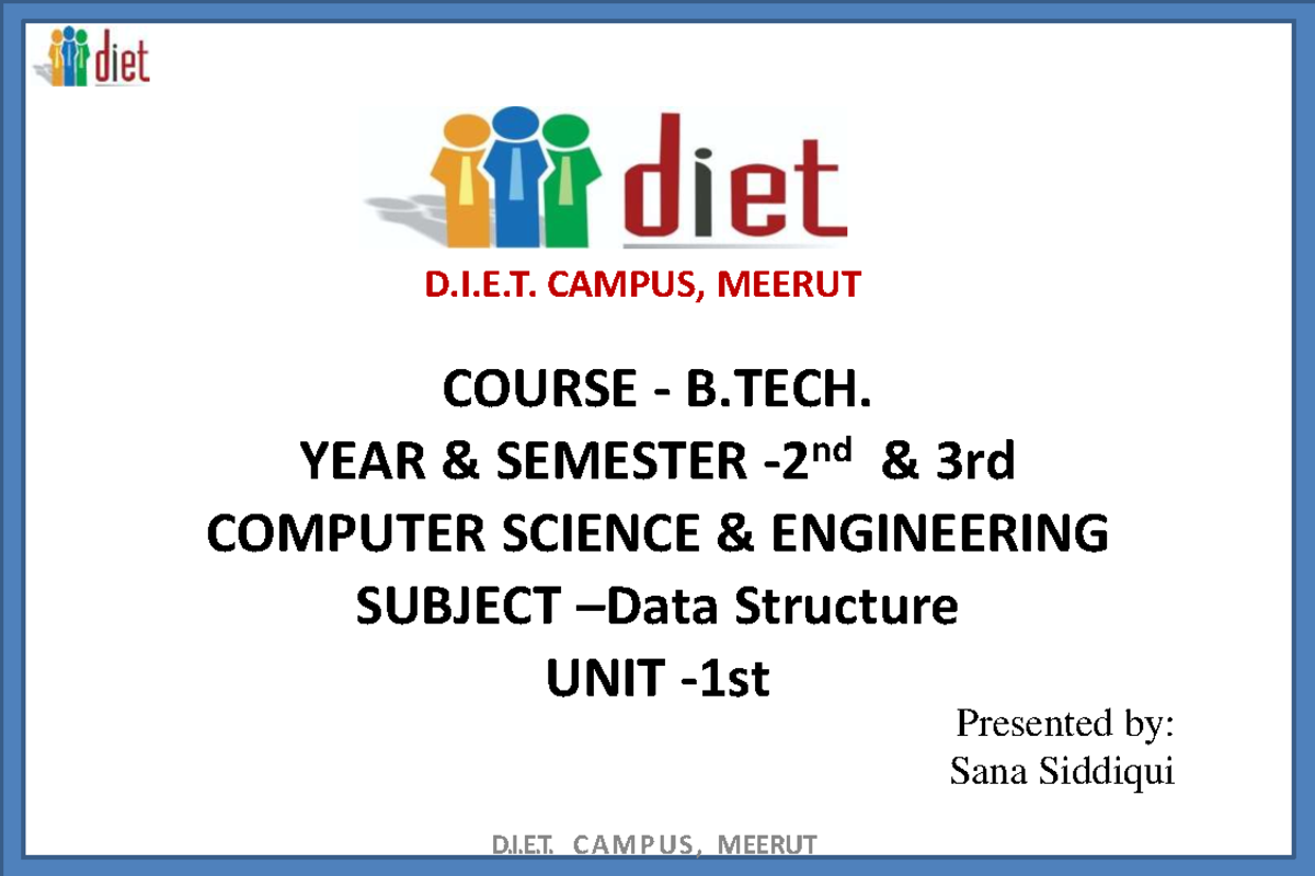 B.TECH 3RD SEM CSE DATA STRUCTURE UNIT-1 Important Notes 2025 - Studocu