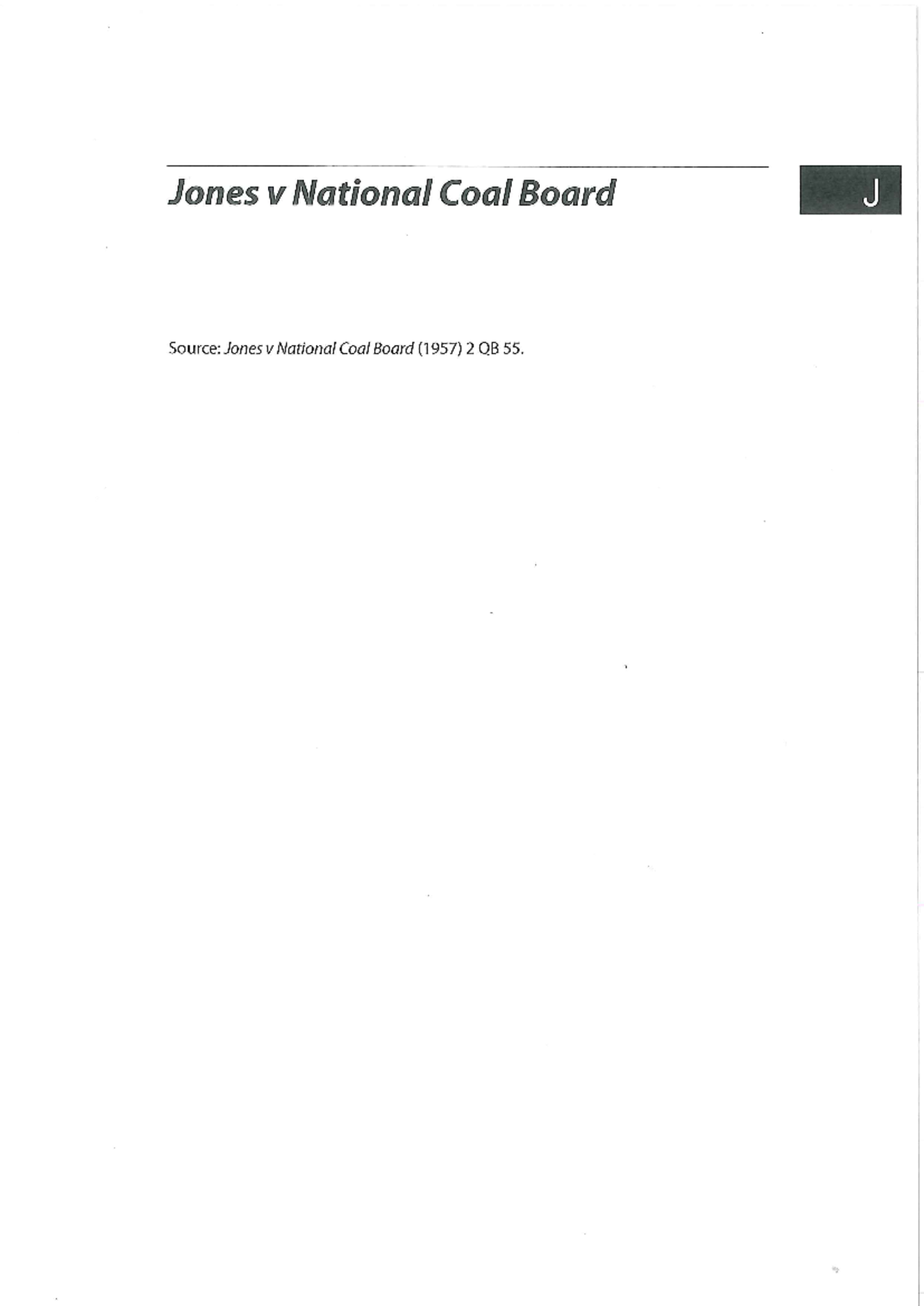Jones v National Coal Board 1 - Jones V National Coal Board J Source ...