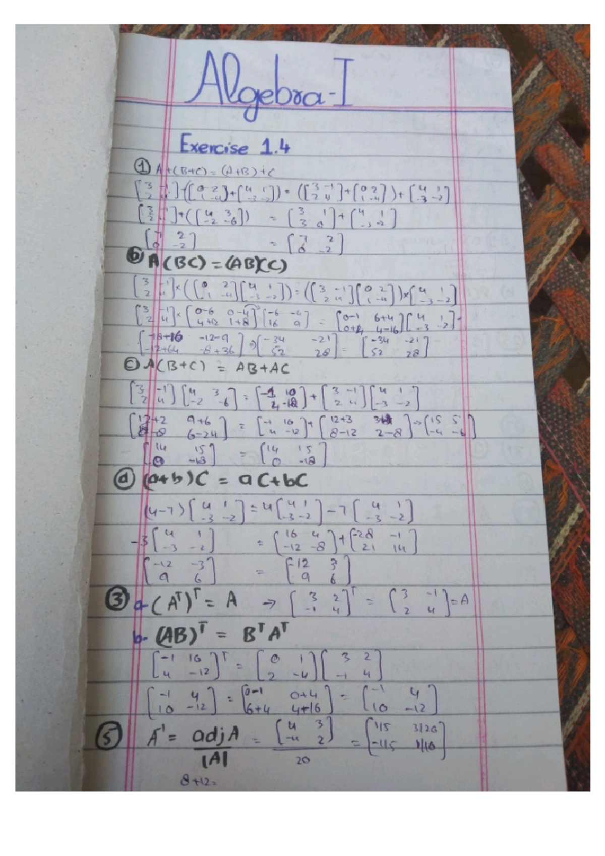 Linear Algebra Notes - Good one - Exercise 1 1 (3 to (3 (3 3) (2 ii ...