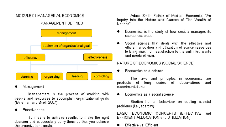 01 MANAGERIAL ECONOMICS: Key Concepts and Principles Explained - Studocu
