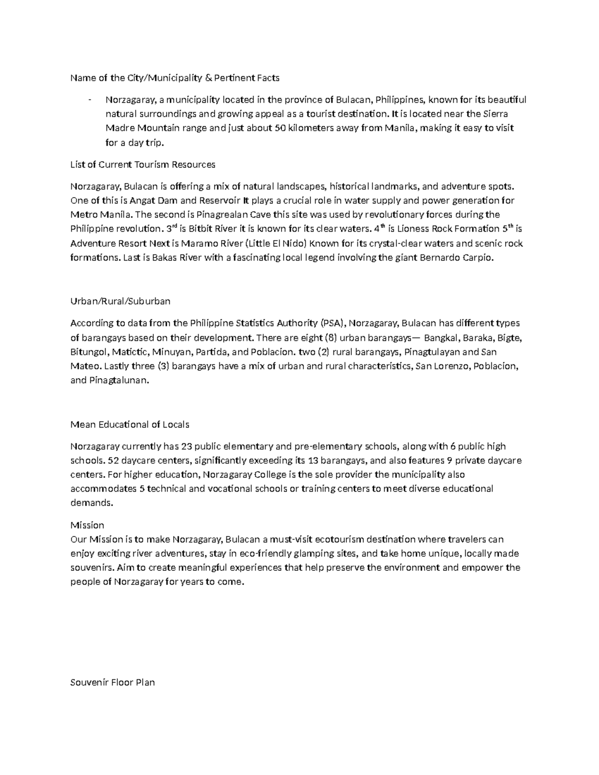 Script ko - NOTES - Name of the City/Municipality & Pertinent Facts ...