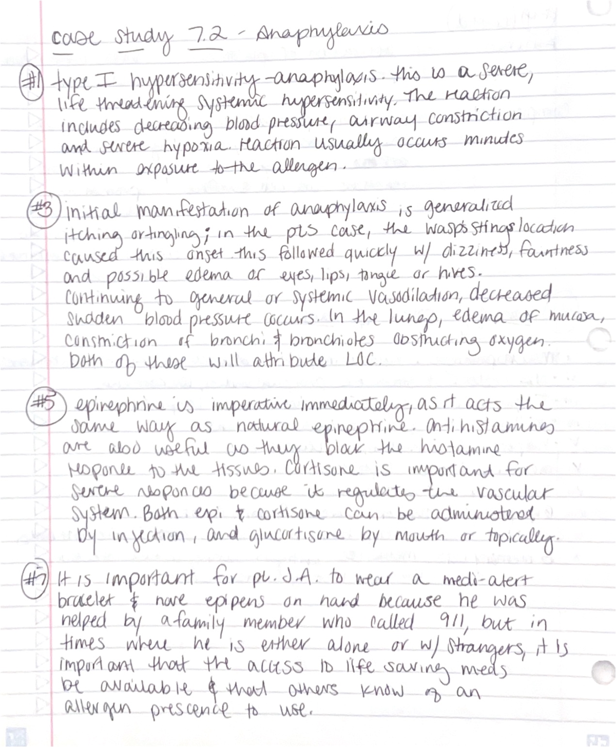 Case study 3 - Anaphylaxis - case study 7 Anaphylavis type I ...