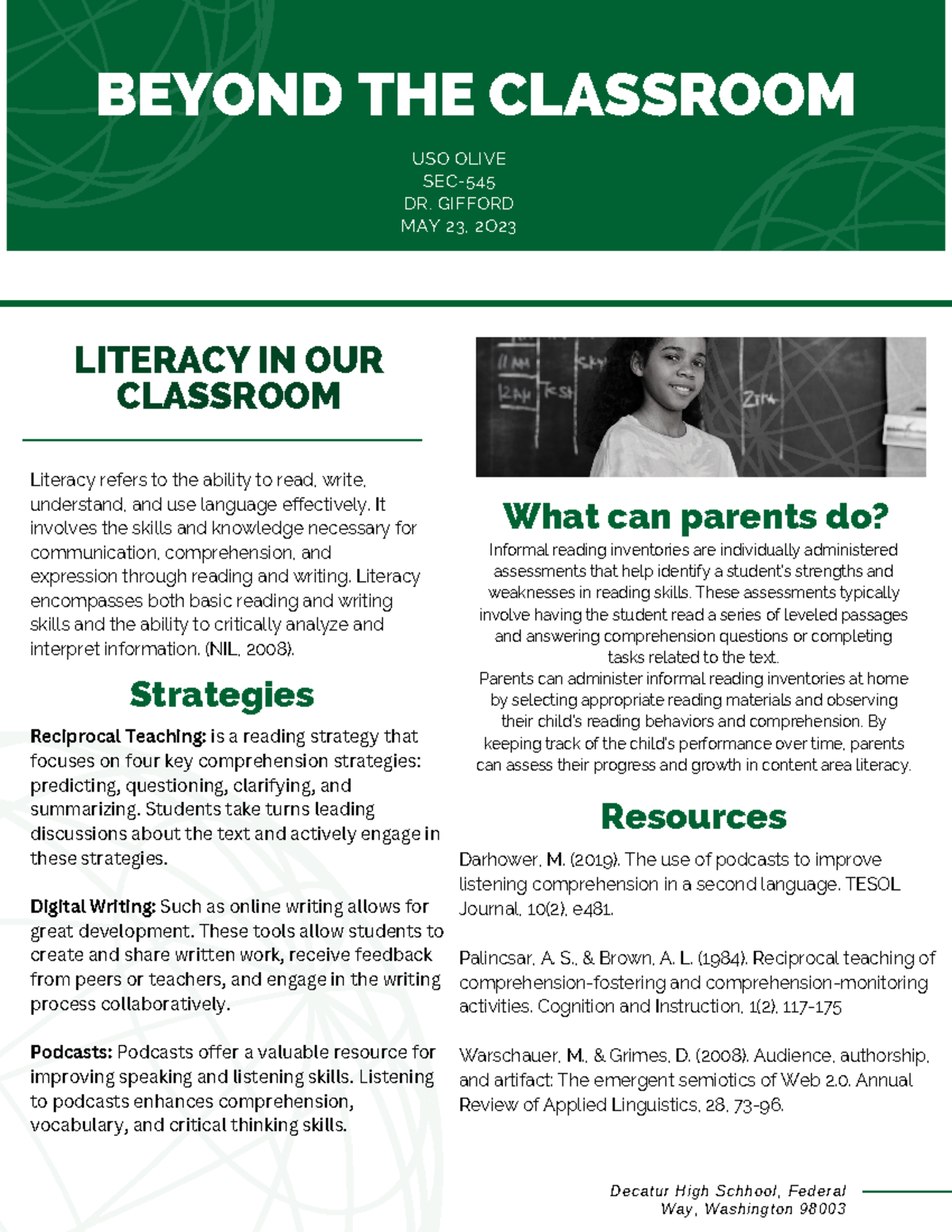 SEC-545 Info Graphic - n/a - BEYOND THE CLASSROOM LITERACY IN OUR ...