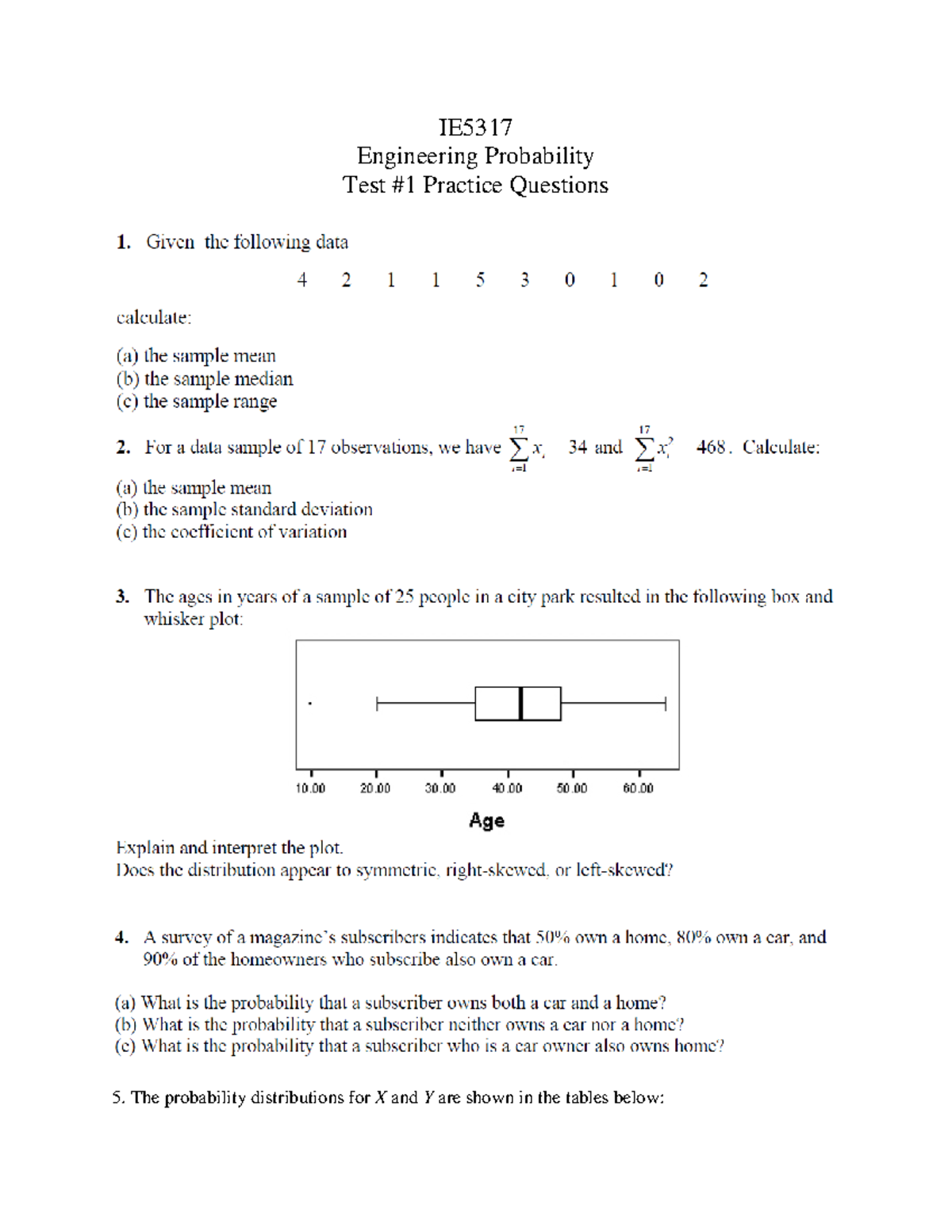 Practice Test 1-2 for IE Engineering Probability Concepts - Studocu