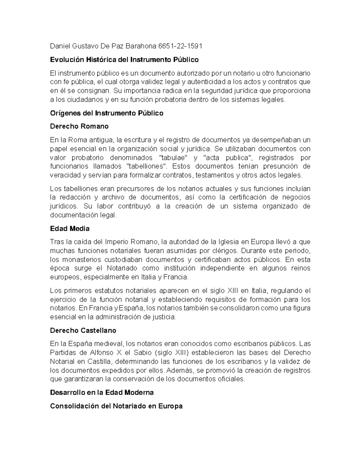 Notarial 6651-22-1591: Evolución Histórica del Instrumento Público ...