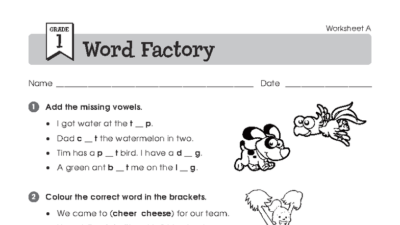 Grade 1 Word Factory Worksheet - Spelling Practice Activities - Studocu