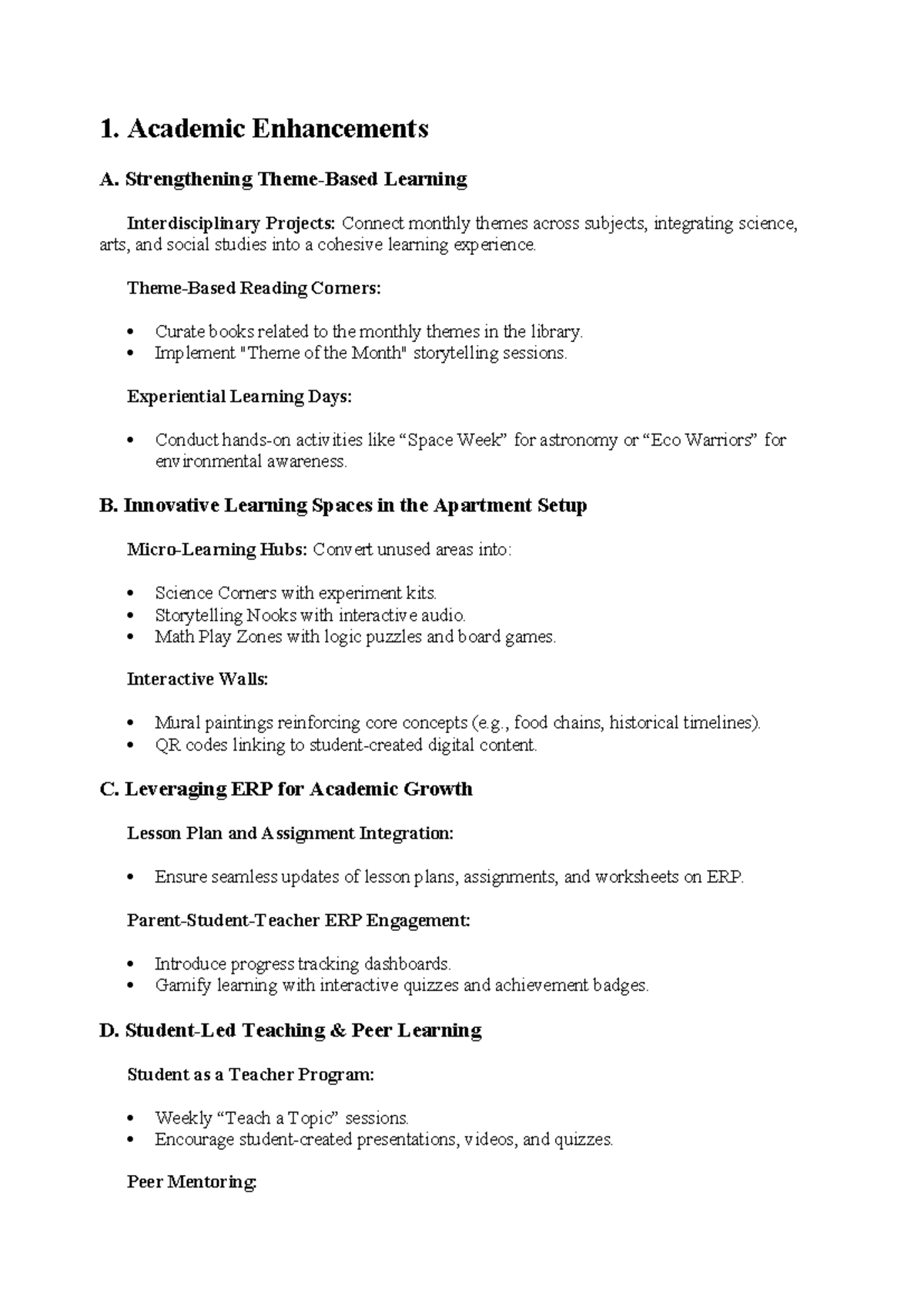 KIDZ 101: Holistic Development Plan for Kidzonia School - Studocu