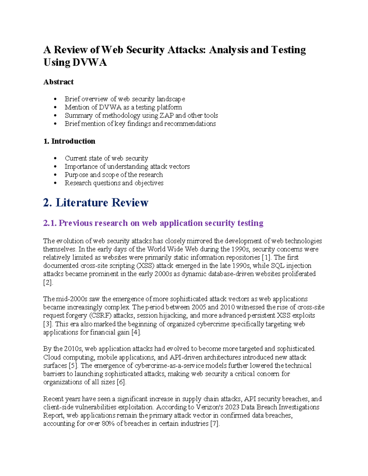 Web Security Attacks Review: Analysis & Testing with DVWA - Studocu