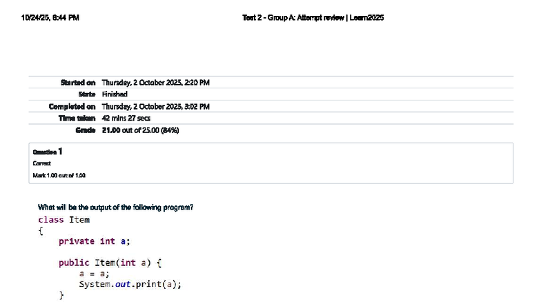 Comp102 Test 2 Review - Attempt Analysis for 2025 - Studocu