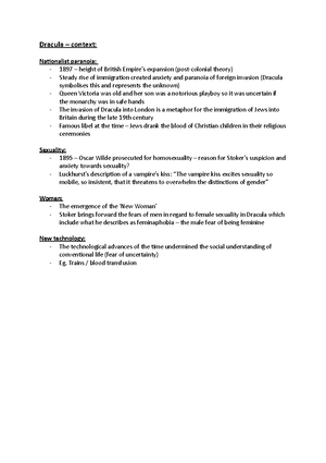 A-Level English Revision - Dracula Notes - English Revision - Dracula ...