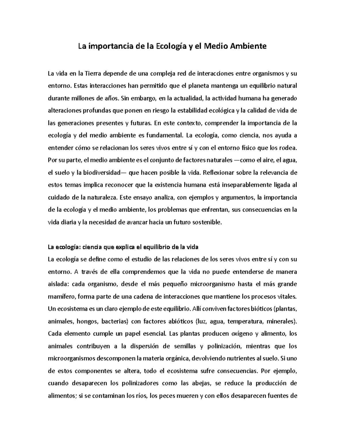 La Importancia de la Ecología y el Medio Ambiente: Un Análisis Profundo ...