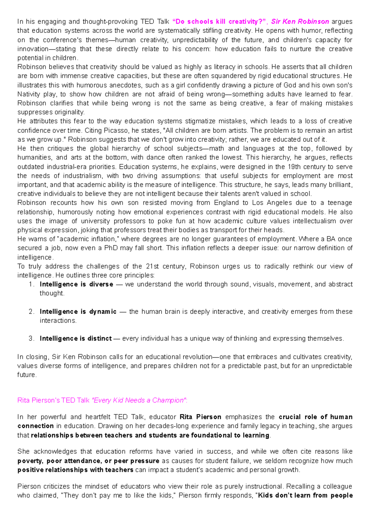 TED Talks Analysis: Creativity, Connection, and Education Insights ...