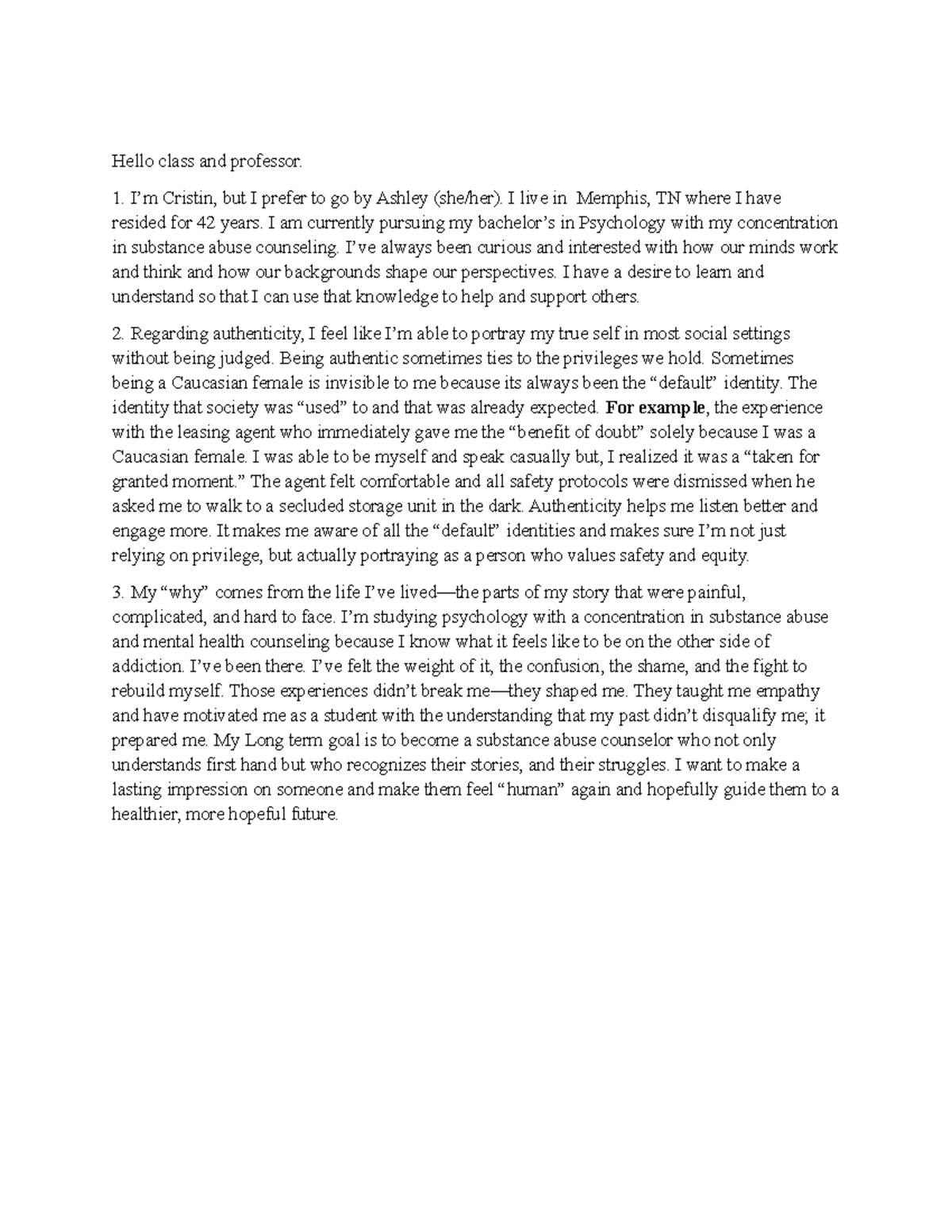 Discussion Revised 3: Personal Reflections on Authenticity and ...