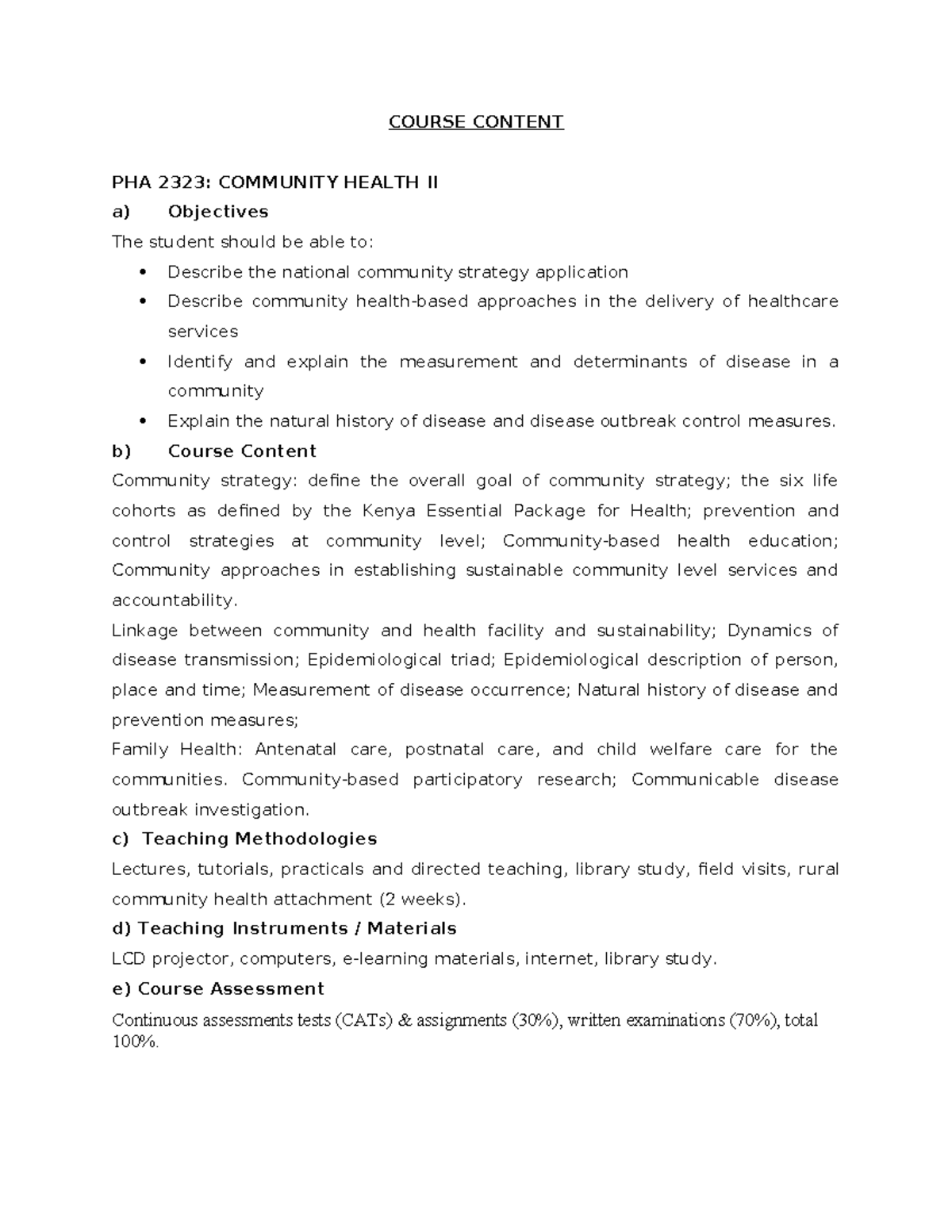 PHA 2323 Community Health II Lecture Notes Overview and Key Insights ...