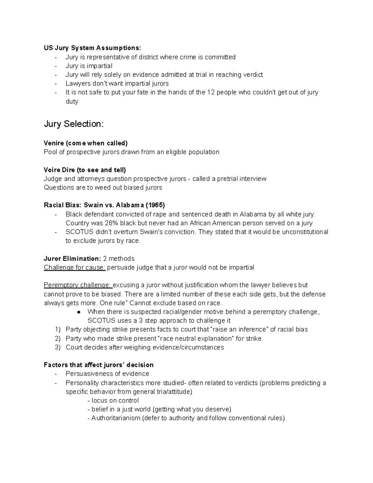 Competency to Stand Trial and Insanity Defense Overview (Psych 3576 ...