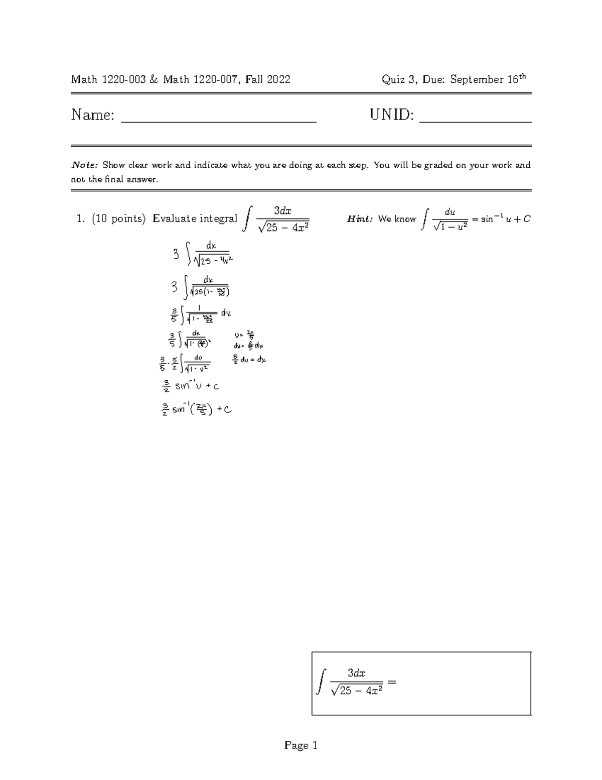 Math 1220 Quiz 3 - Fall 2022 Weekly Practice Questions - Studocu