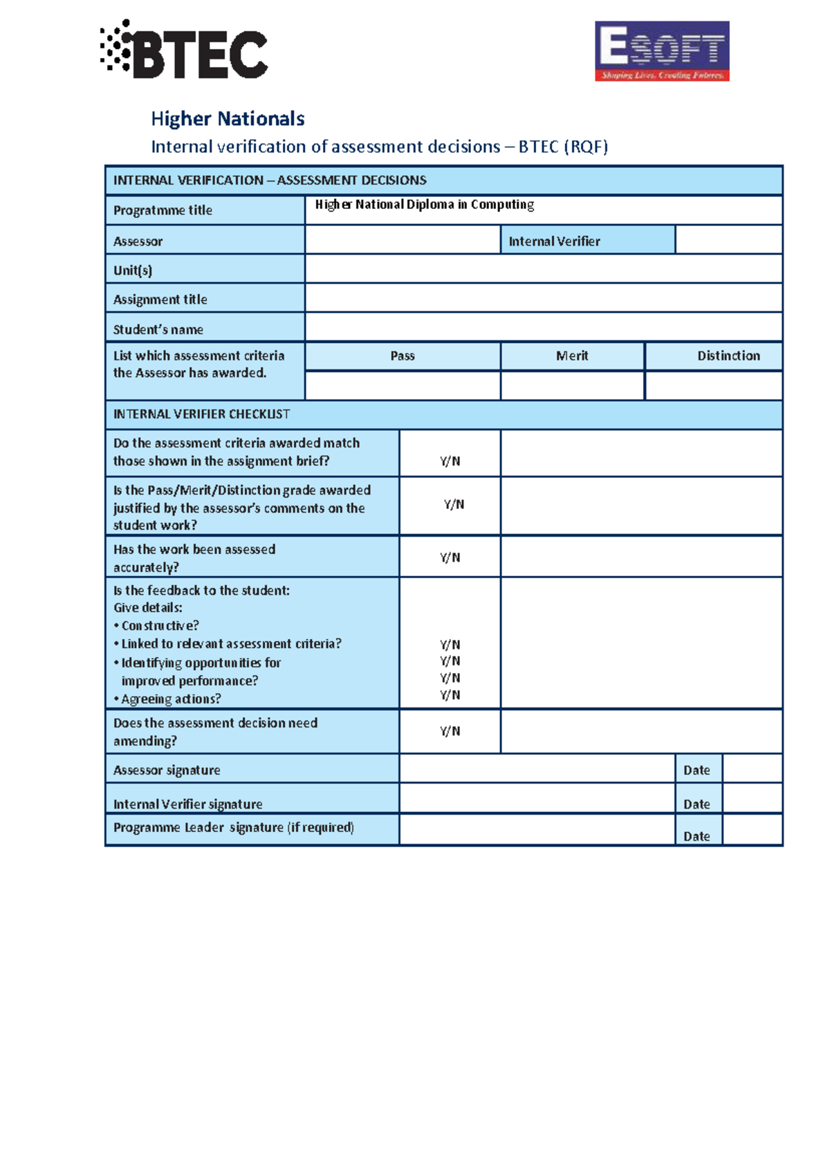 Unit-01 Programming Assignment Final - Higher Nationals Internal verification of assessment ...