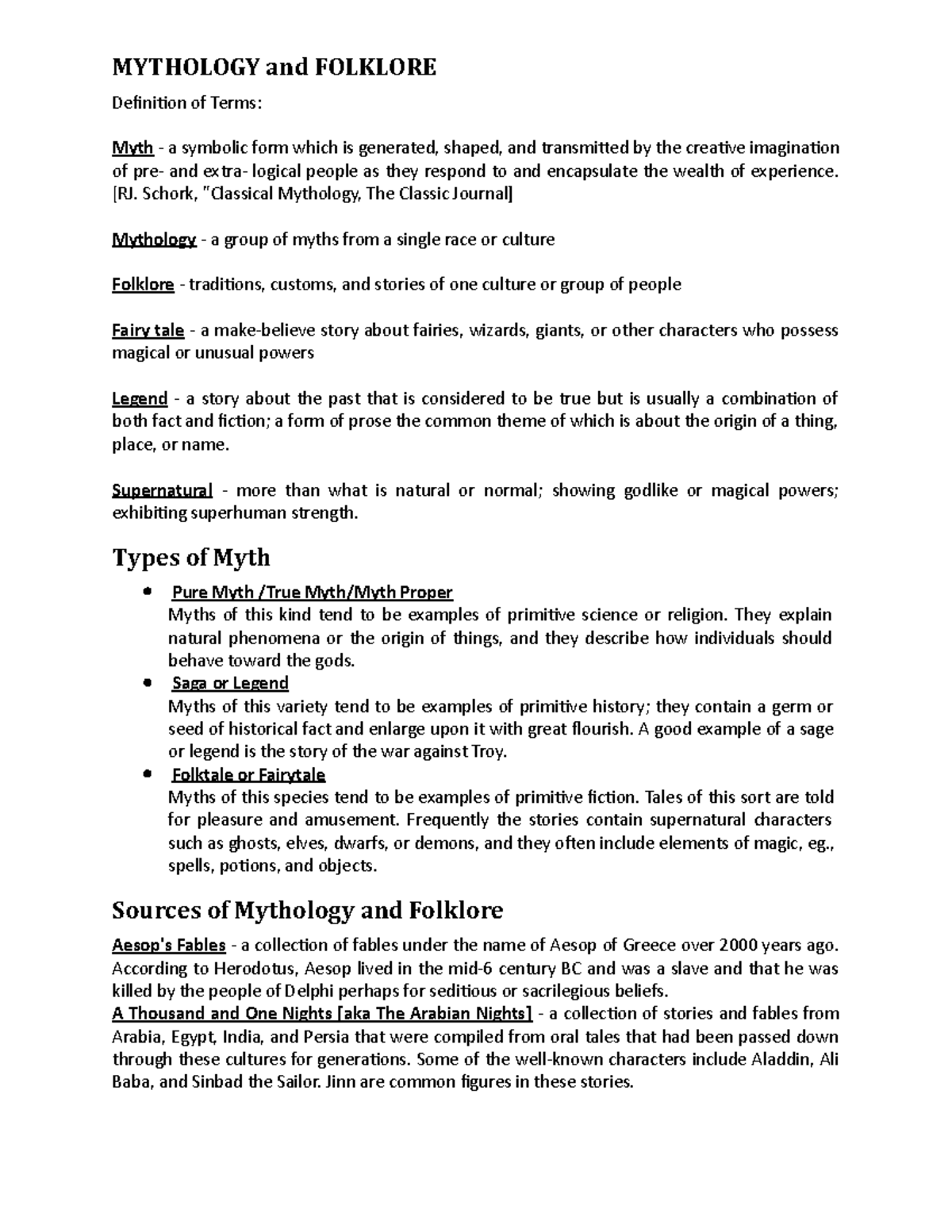 Mythology-and-Folklore - MYTHOLOGY and FOLKLORE Definition of Terms ...