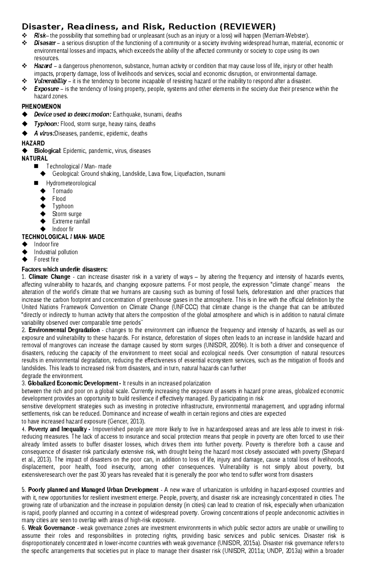 Summary of DRRR Concepts and Factors - 3rd Qtr 2023 Reviewer - Studocu