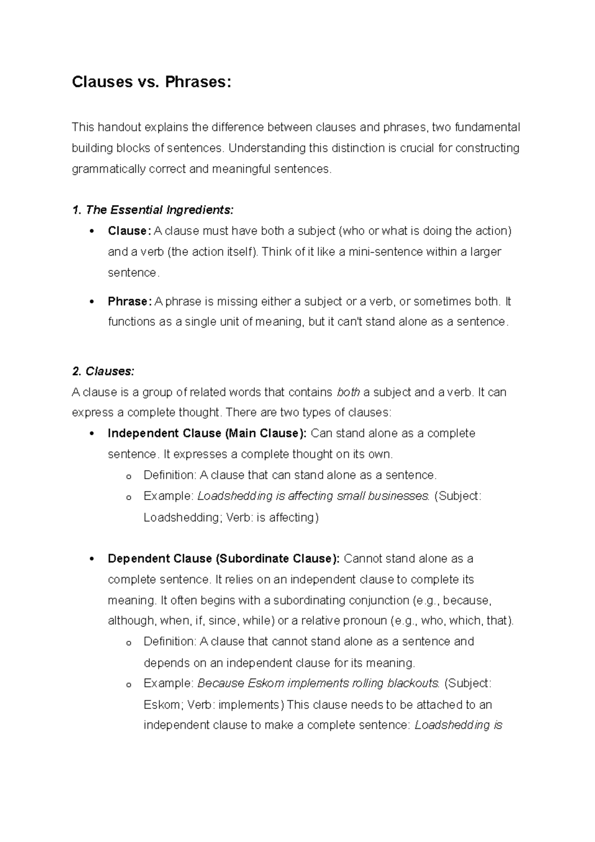 Understanding Clauses and Phrases in Sentence Structure 101: A Guide ...