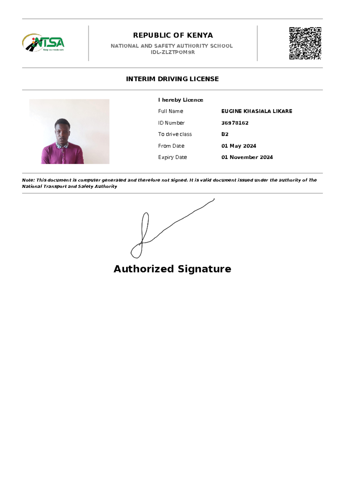 IDL- Zlztpom 9R-Interim Driving License - Educational Communication and ...