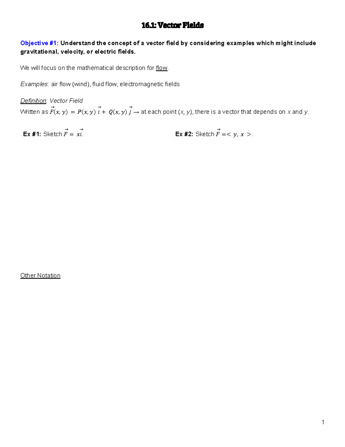 Ch 16 Note Packet: Vector Fields, Line Integrals & Theorems - Studocu