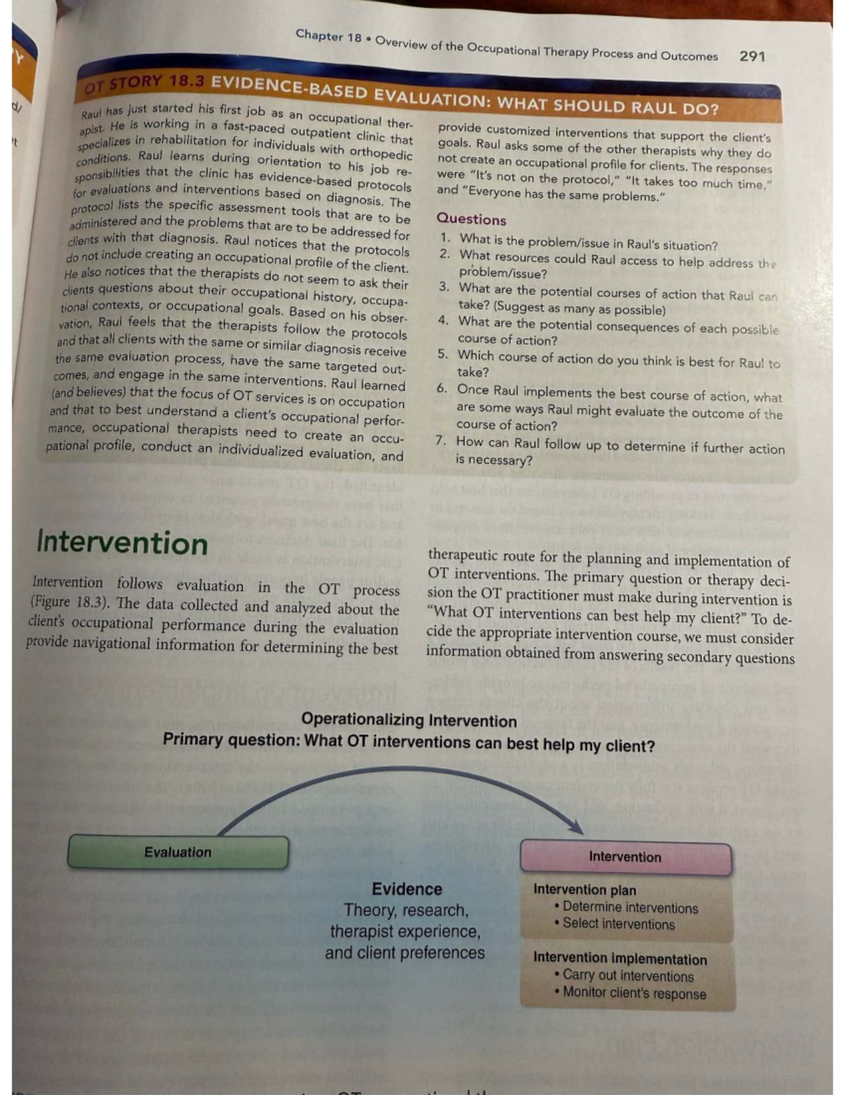 Chapter 18: OT Process & Outcomes - Evaluation Insights for Raul (XYZ ...