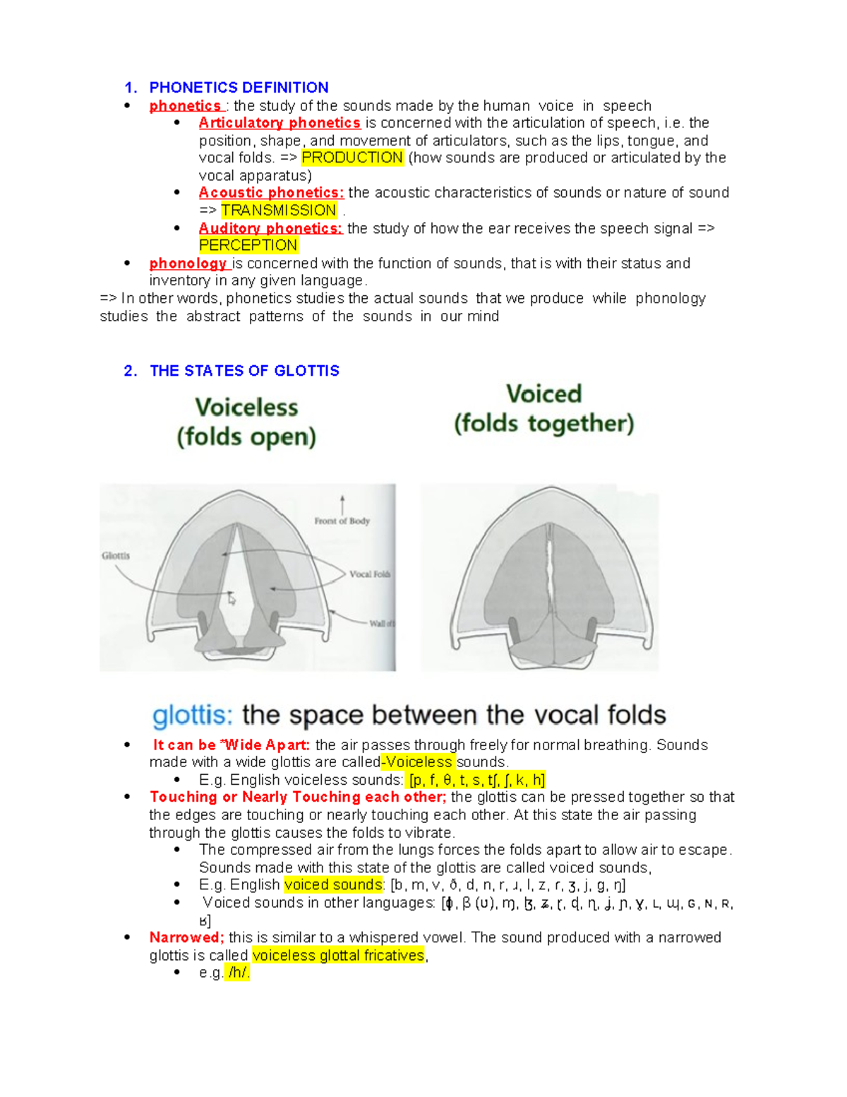 Phonetics definition - 1. PHONETICS DEFINITION phonetics : the study of ...
