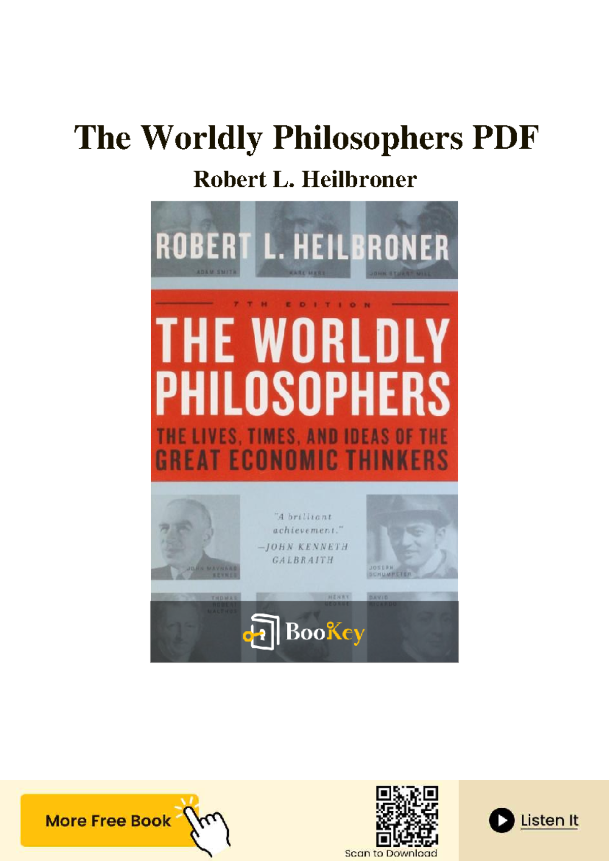 The Worldly Philosophers: Insights on Economic Thought and Theory - Studocu