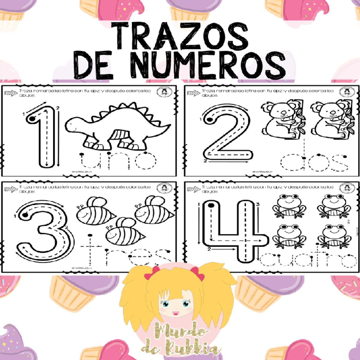 Fichas de Trazos de Números - Práctica y Coloreado - Studocu