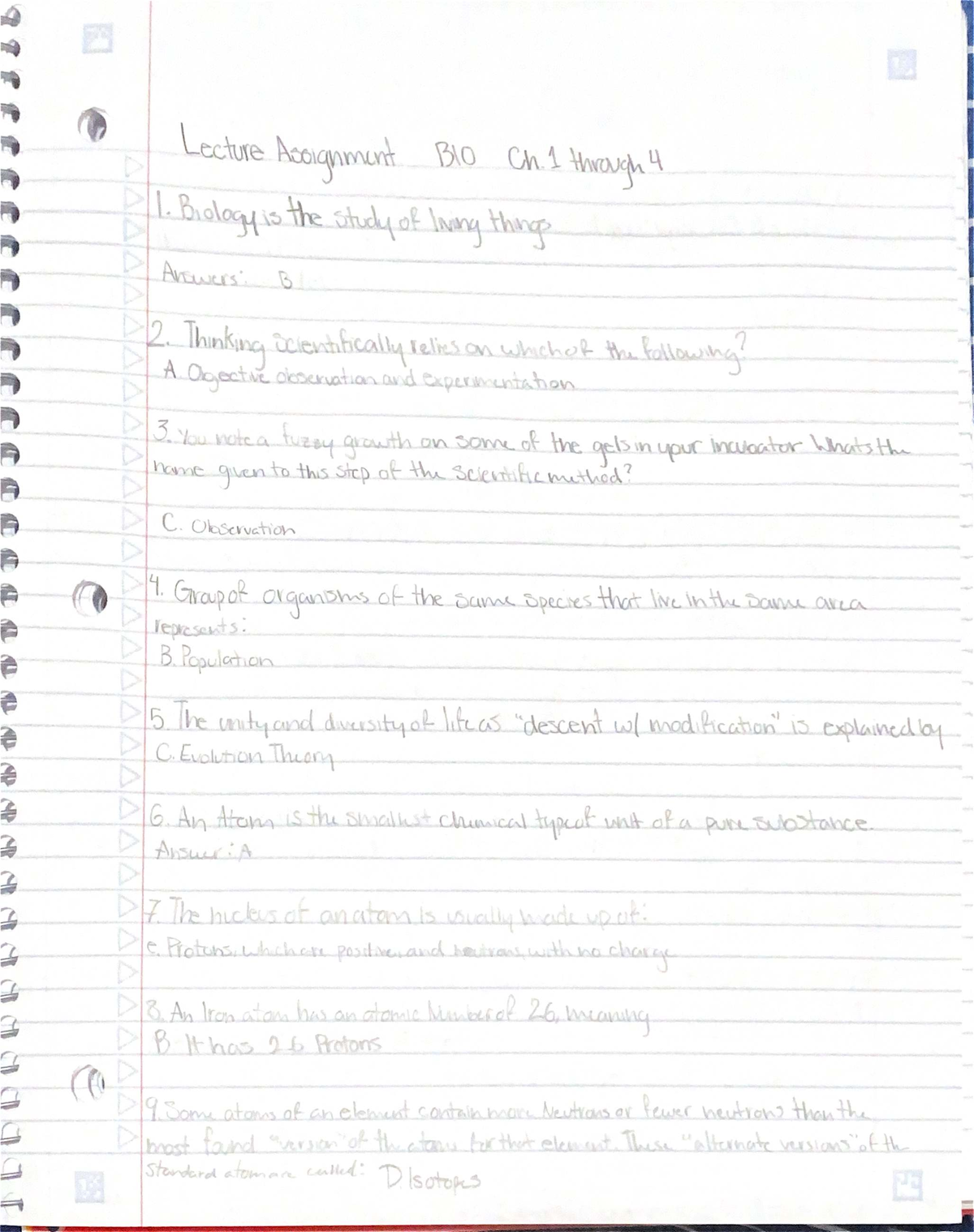 S Lecture Assignment BIO Ch. 1-4 Answers and Key Concepts - Studocu