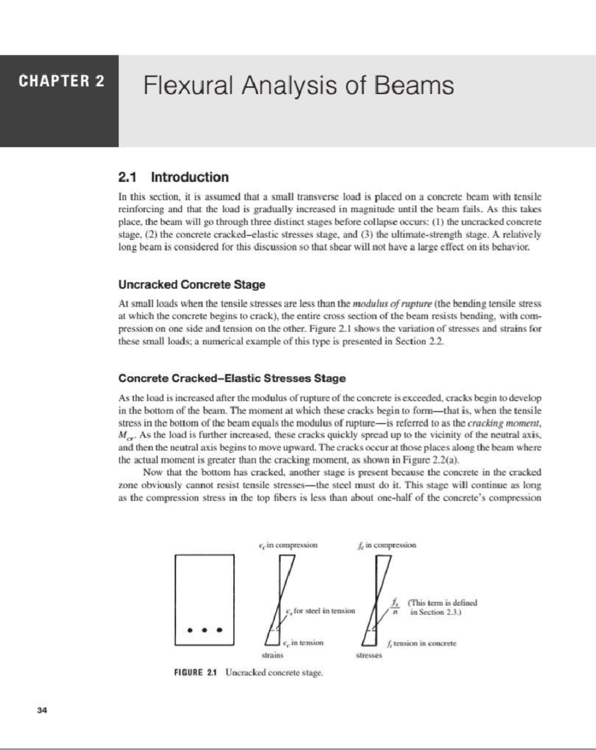 CHAPTER 2: Flexural Analysis of Beams - Understanding Stages of Failure ...