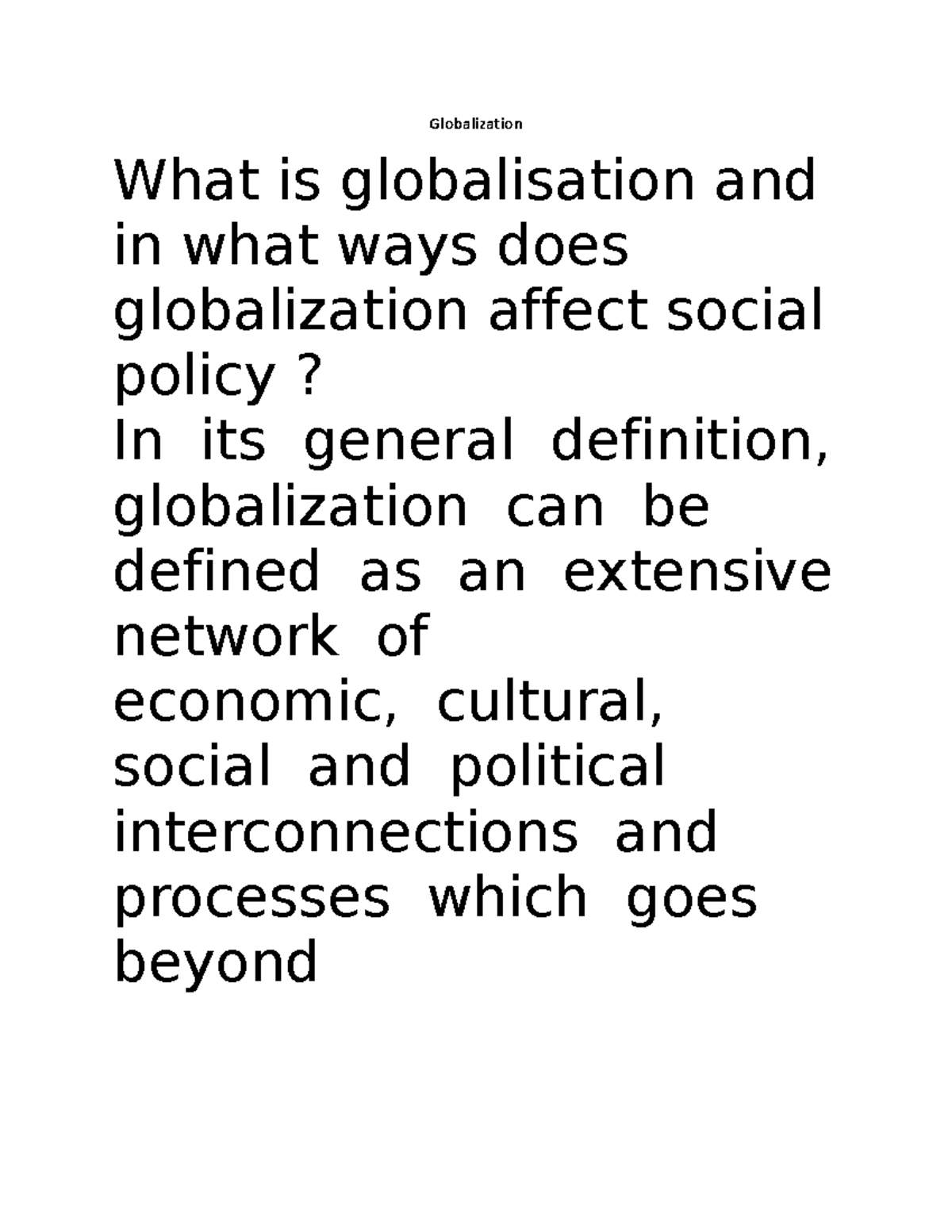 Cwedfdf grgrgerfer - Globalization What is globalisation and in what ...