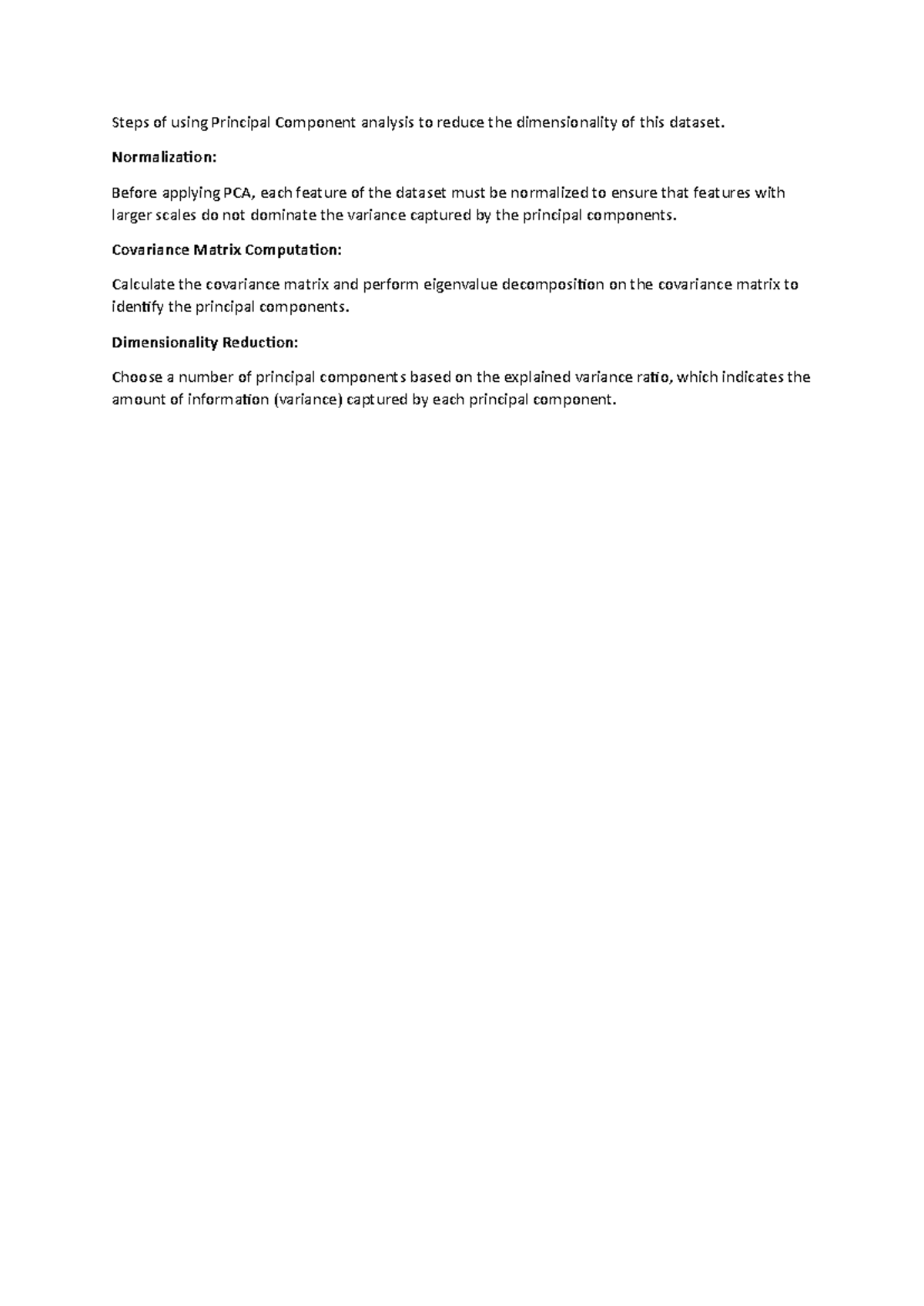 Chapter 6: PCA Steps for Dimensionality Reduction - NOES - Studocu