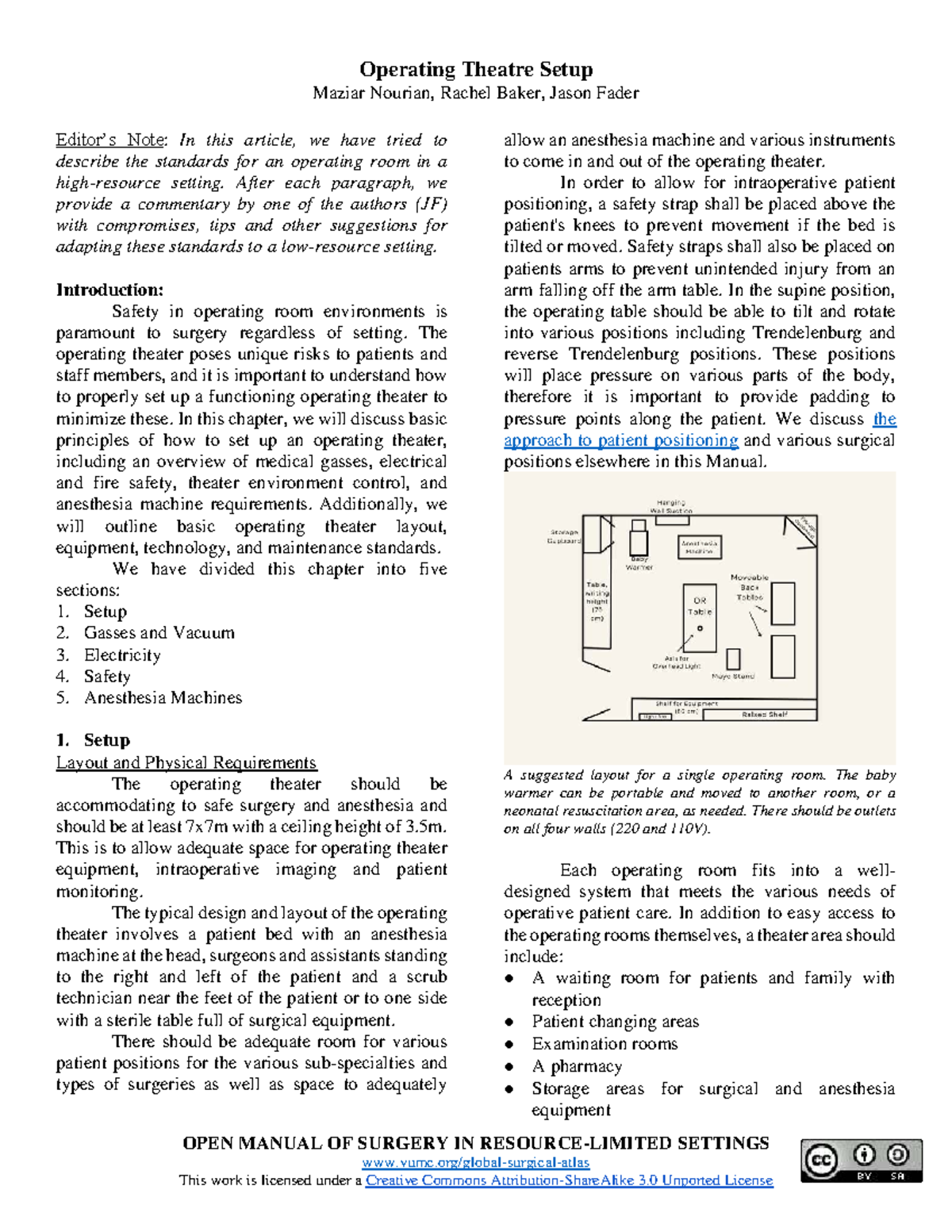 Operating Theatre Setup Guidelines (Theatre Set Up) - Studocu