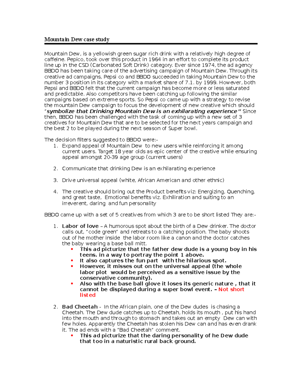 46986763 Mountain Dew Advertising Strategy Case Study Analysis - Studocu