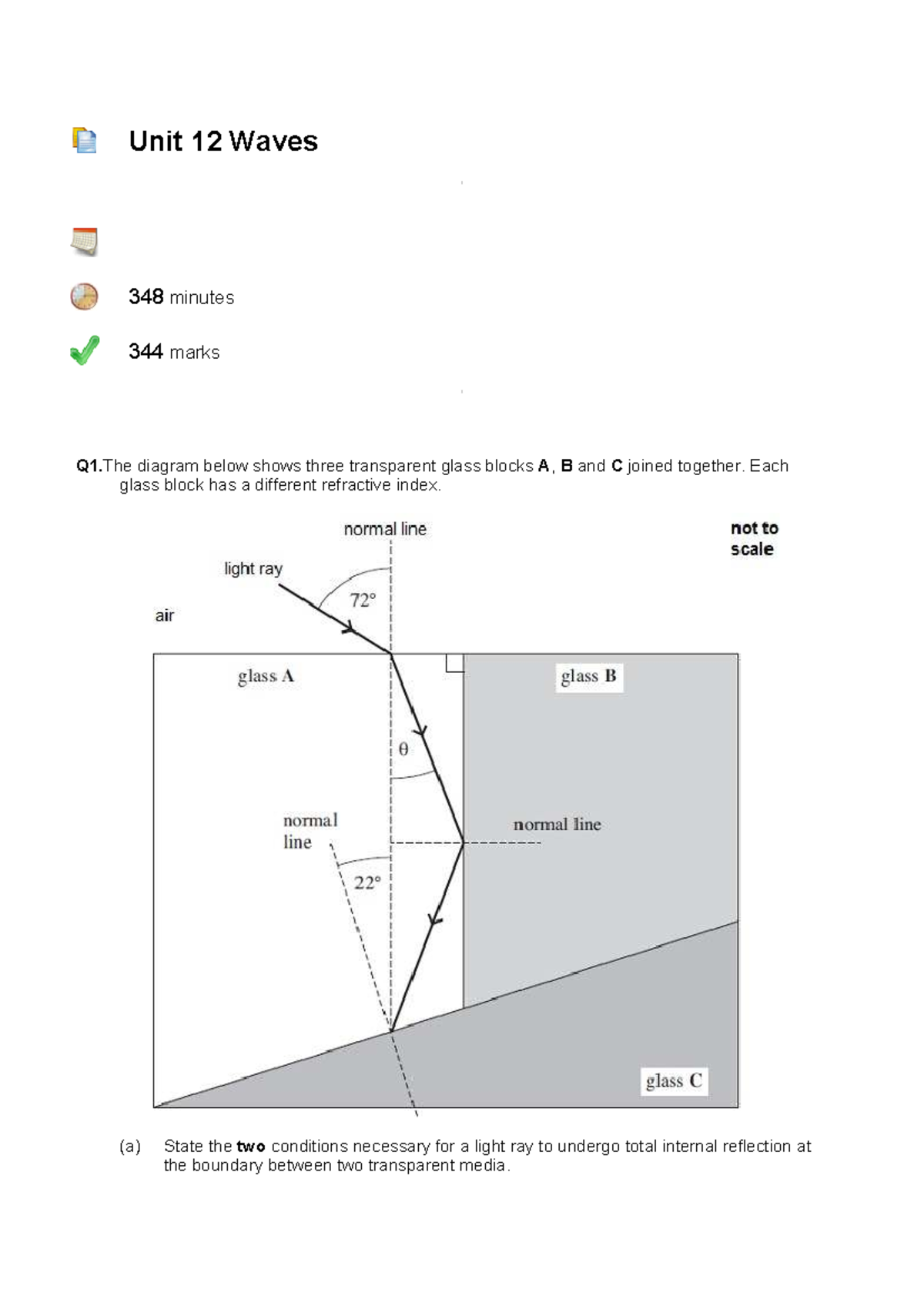 AS Waves and Optics: Unit 12 Study Guide and Workbook - Studocu