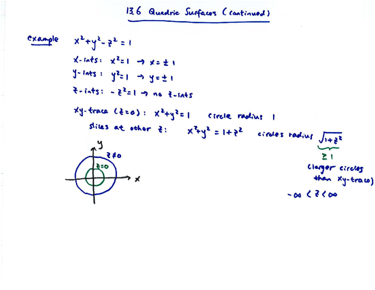 Lesson 4: Understanding Quadric Surfaces and Hyperbolas in 3D - Studocu