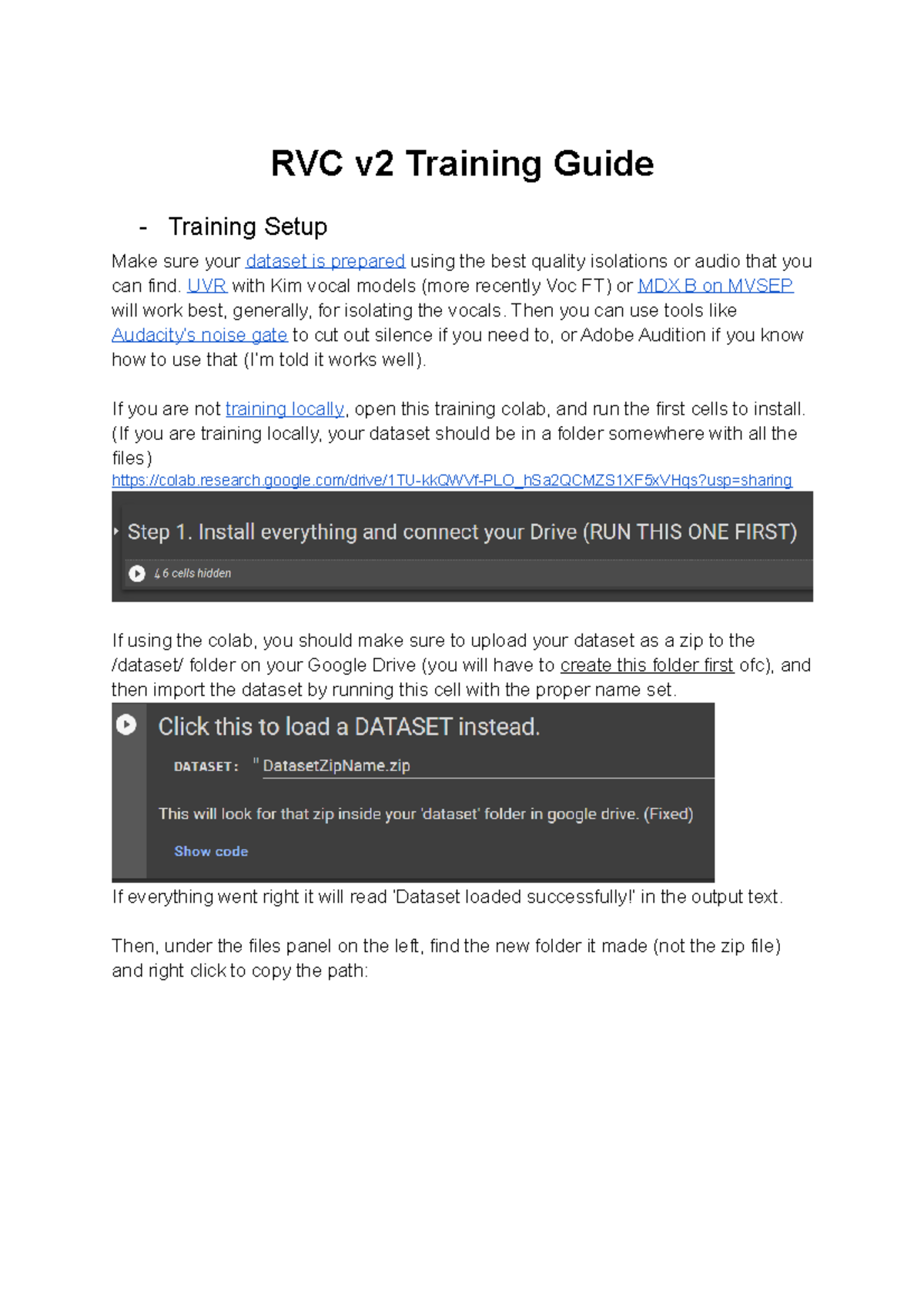 RVC v2 Training Models Guide: Setup & Best Practices - Studocu