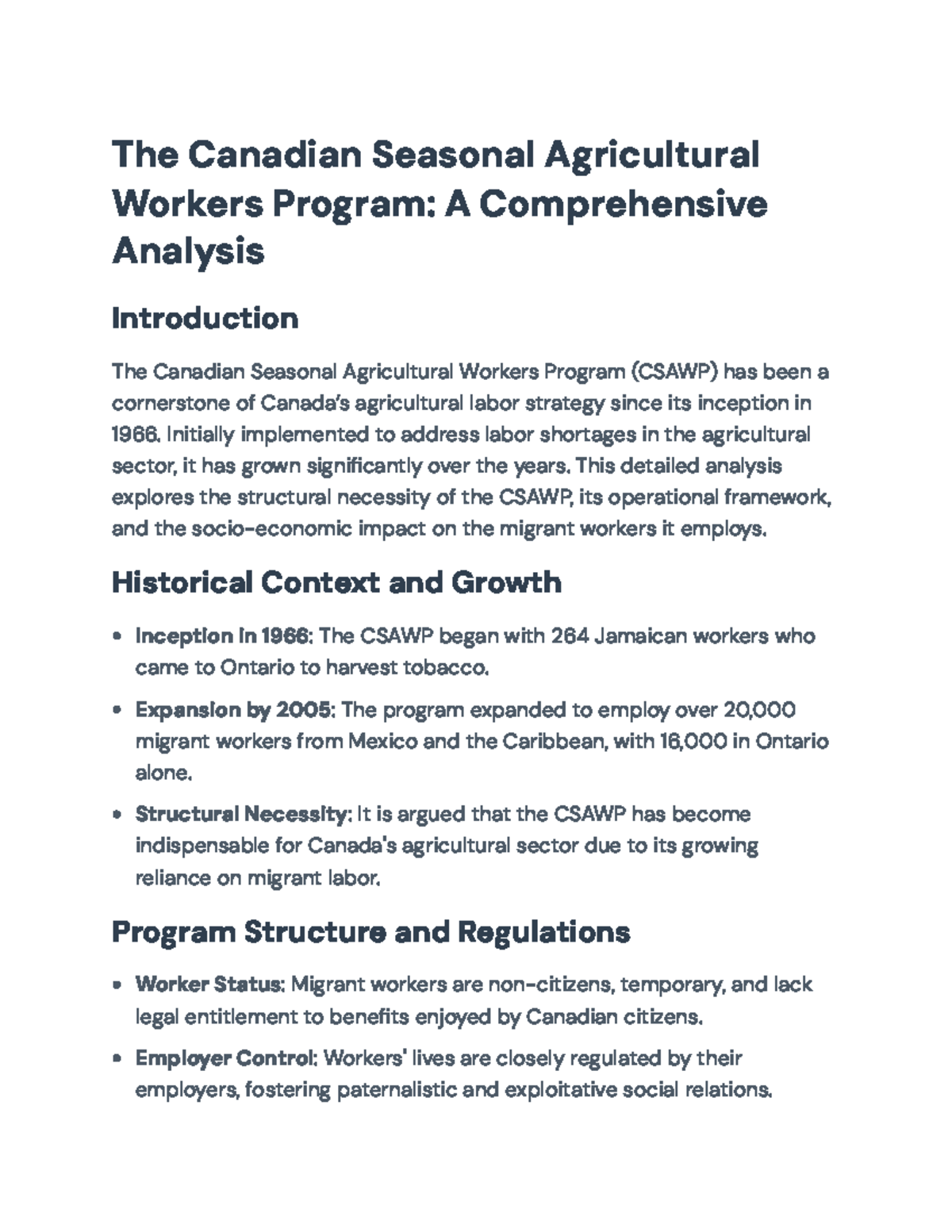 The Canadian Seasonal Agricultural Workers Program: An In-Depth ...