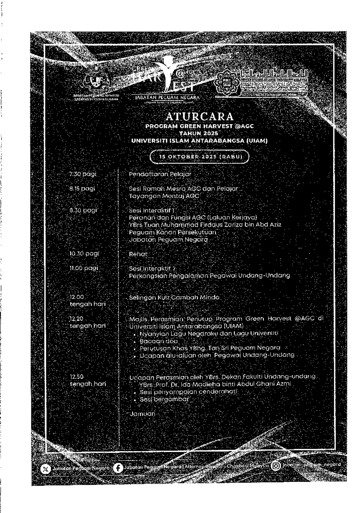 PROG GH@AGC 2025: Program Green Harvest at AGC, UIAM - Studocu