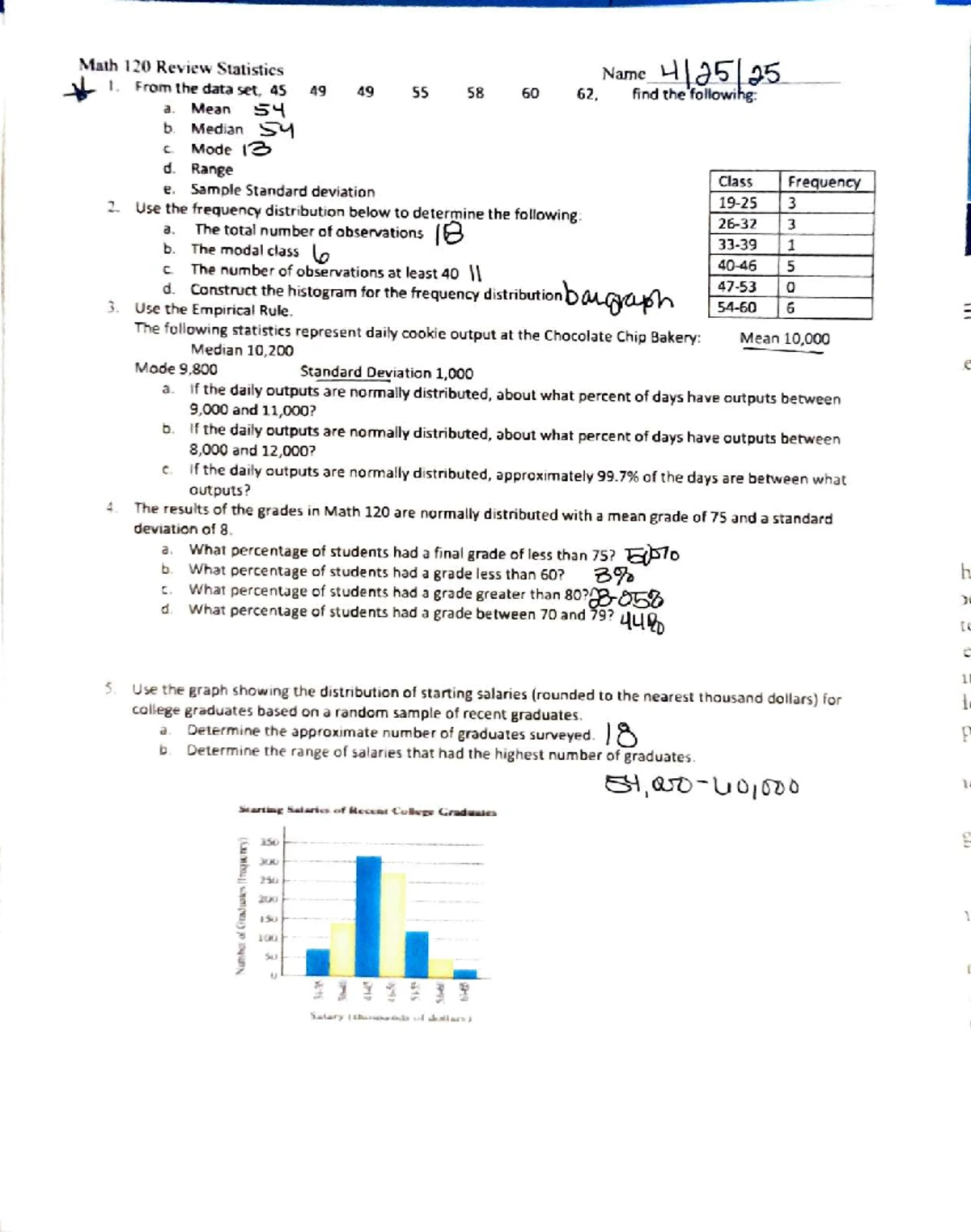 Math 120 Final Exam Review: Key Statistics Concepts & Problems - Studocu