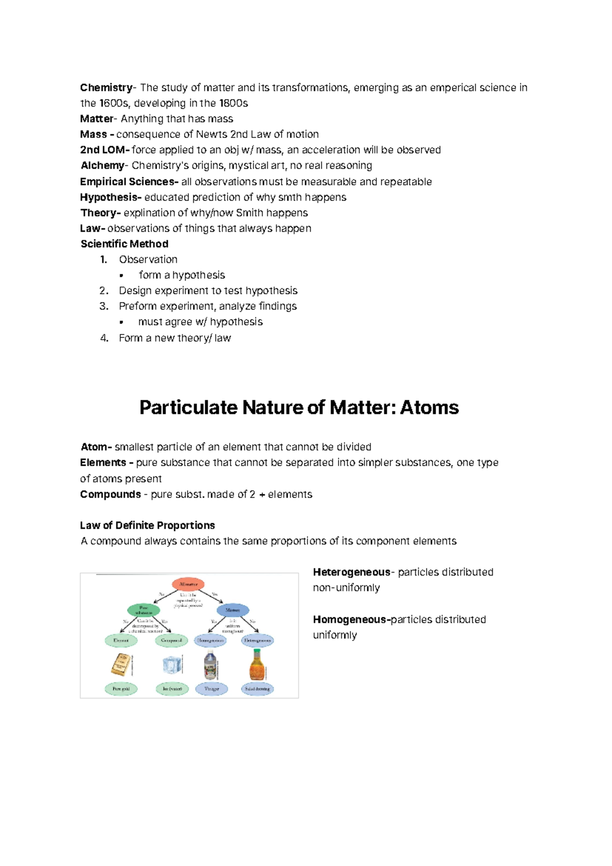 Chapter 1 - Particulate Nature of Matter: Atoms & Properties of Pure ...