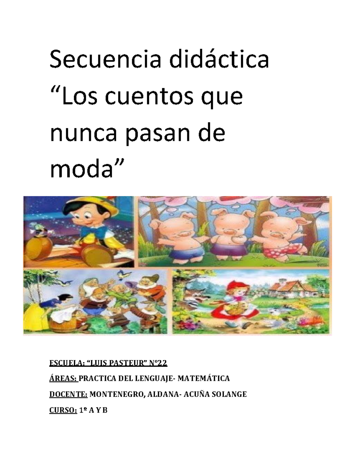 Secuencia Didáctica: Cuentos Tradicionales - Los Tres Cerditos (1º A y ...