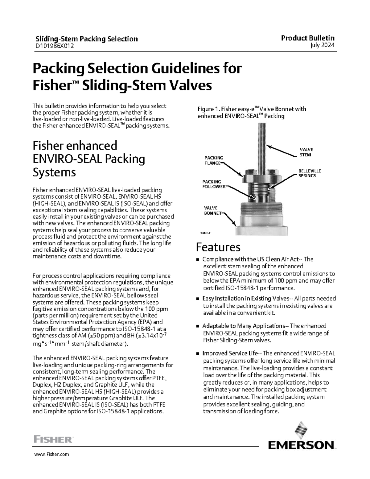Fisher™ Sliding-Stem Valves Packing Selection Guidelines D101986X - Studocu