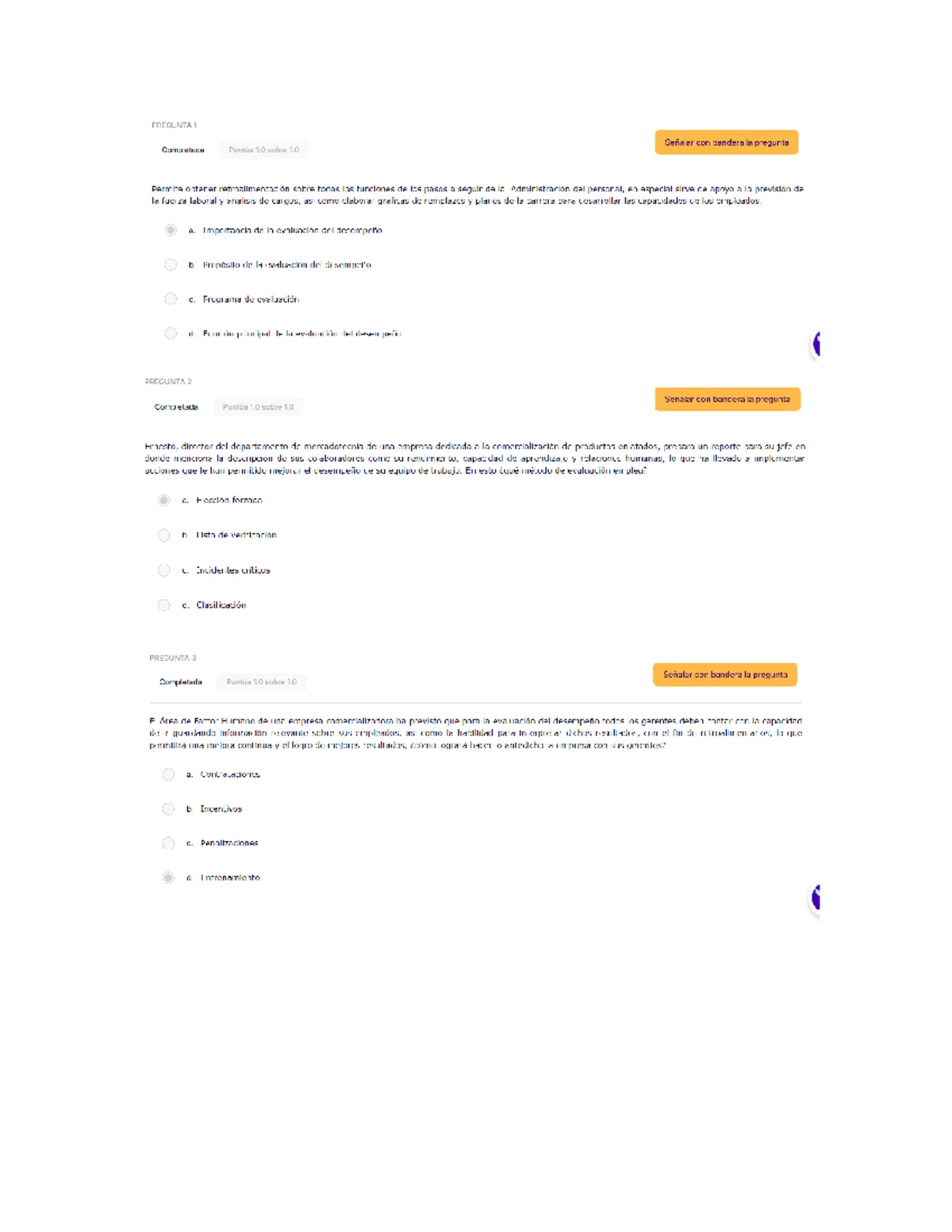 Evaluación e indicadores del desempeño sem 2 - PREGUNTA 1 Señalar con bandera la pregunta ...