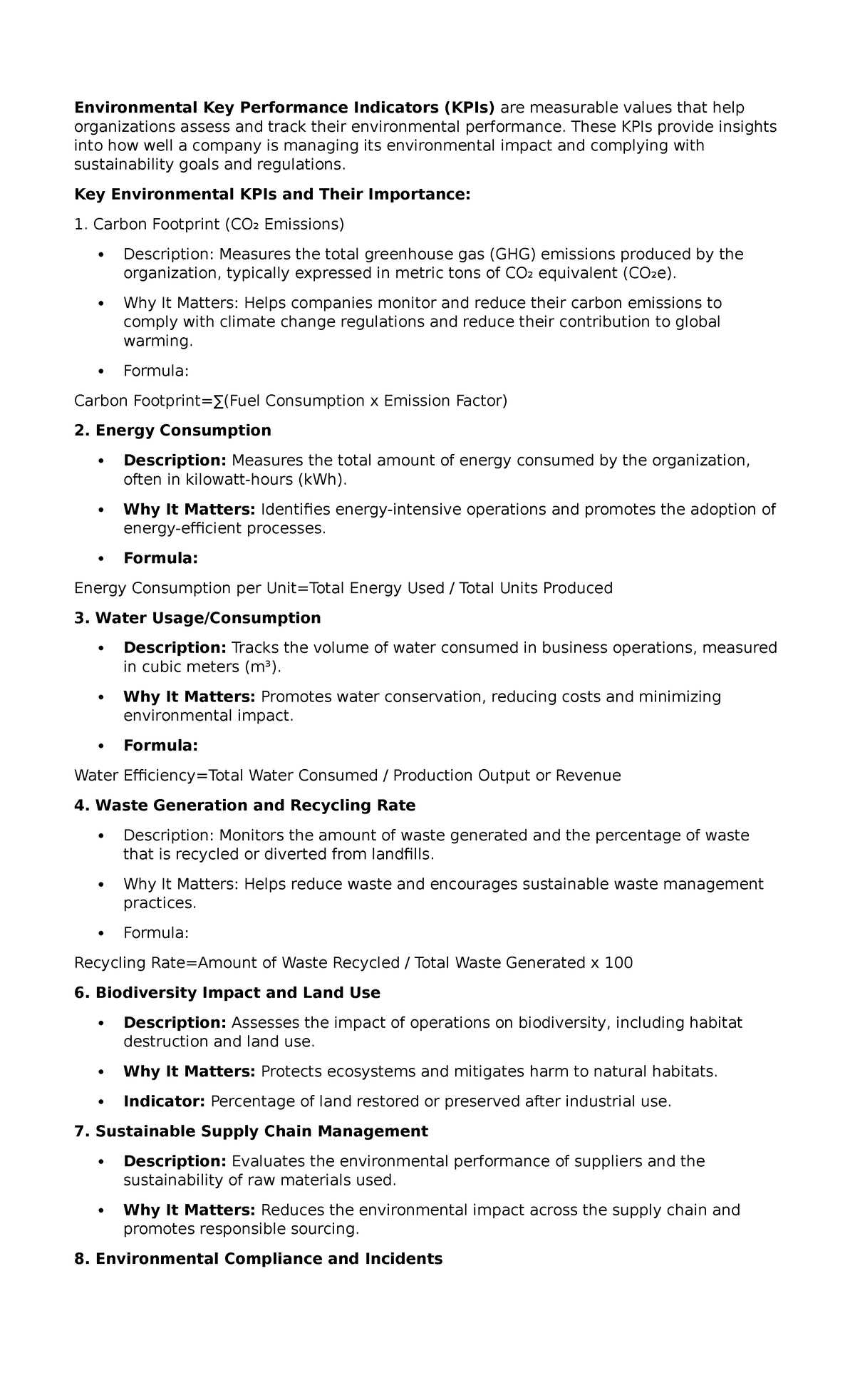 KPI Analysis: Environmental Performance Indicators and Their ...