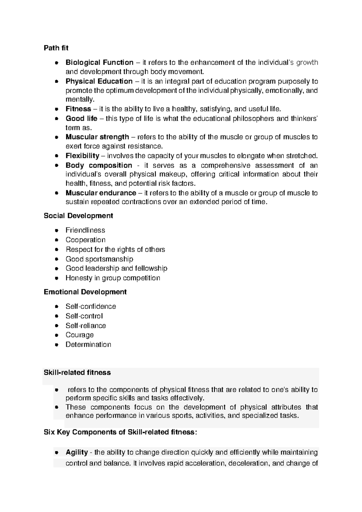 PE-061 Reviewer 1: Key Concepts in Physical Education & Fitness - Studocu
