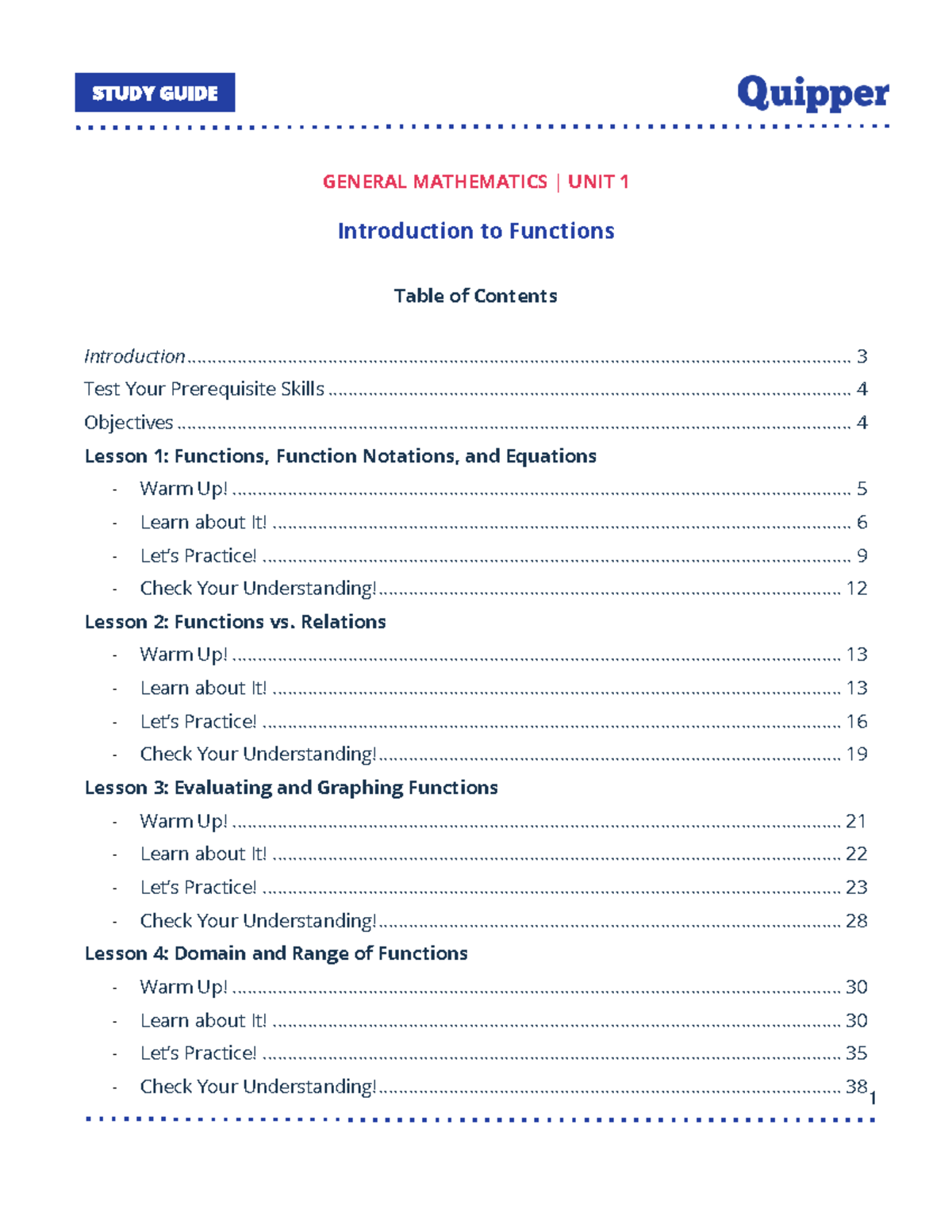 GM 01 Q1 FD - General Mathematics Grade 11: Functions Intro Week 1 - Studocu