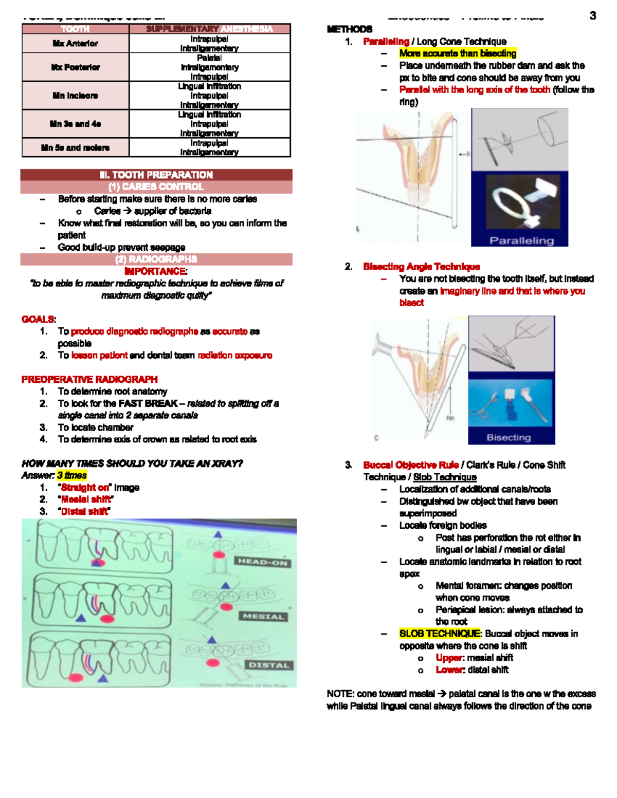 ENDO- Reviewer - 3 TOOTH SUPPLEMENTARY ANESTHESIA METHODS Intrapulpal ...
